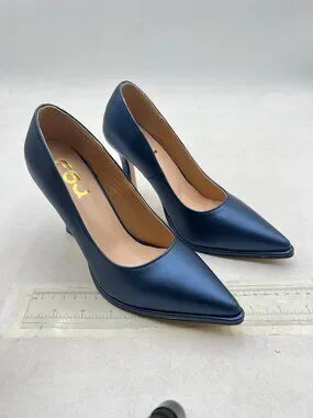 FSJ | Shoes | Fsj Navy Sexy Pointed Toe Pump High Heels Party Prom ...